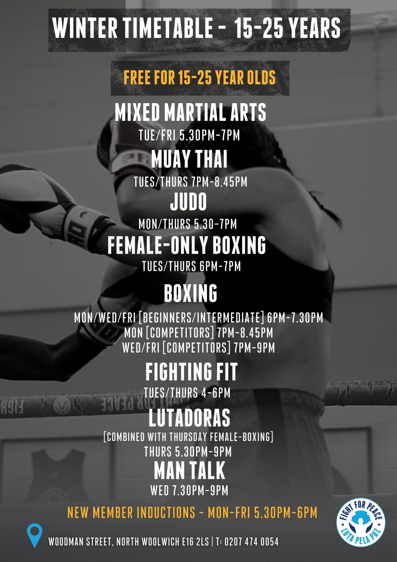 TIMETABLE – Fight for Peace