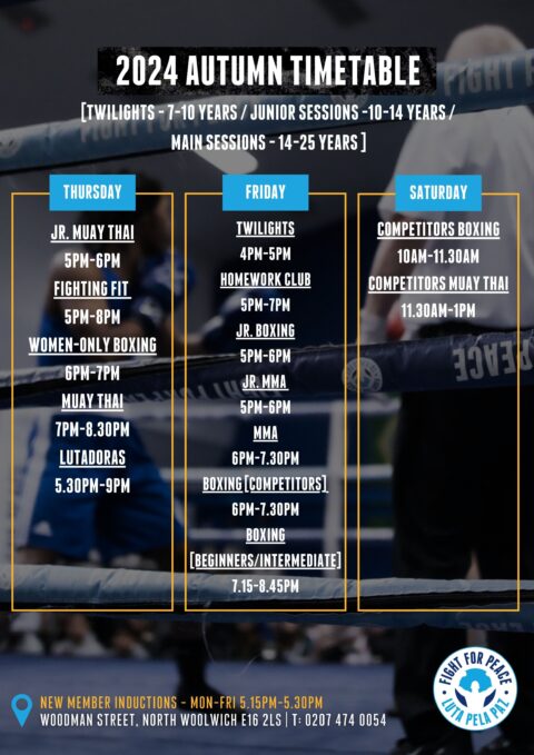 TIMETABLE | Fight for Peace